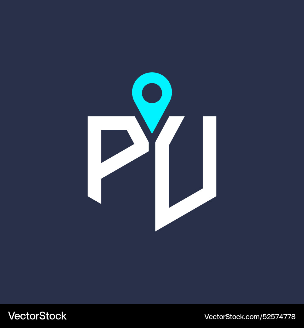 Pu location logo design for recruitment Royalty Free Vector
