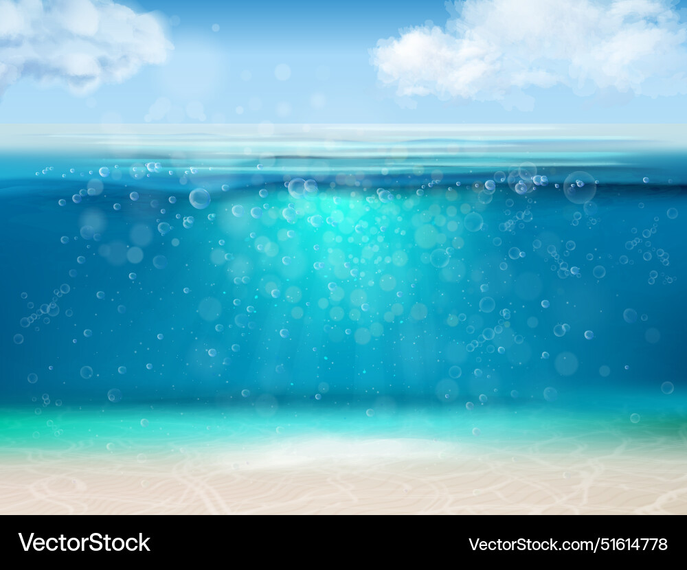 Realistic underwater background lake or sea Vector Image