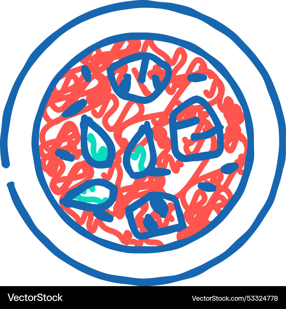 Red curry thai cuisine icon doodle Royalty Free Vector Image