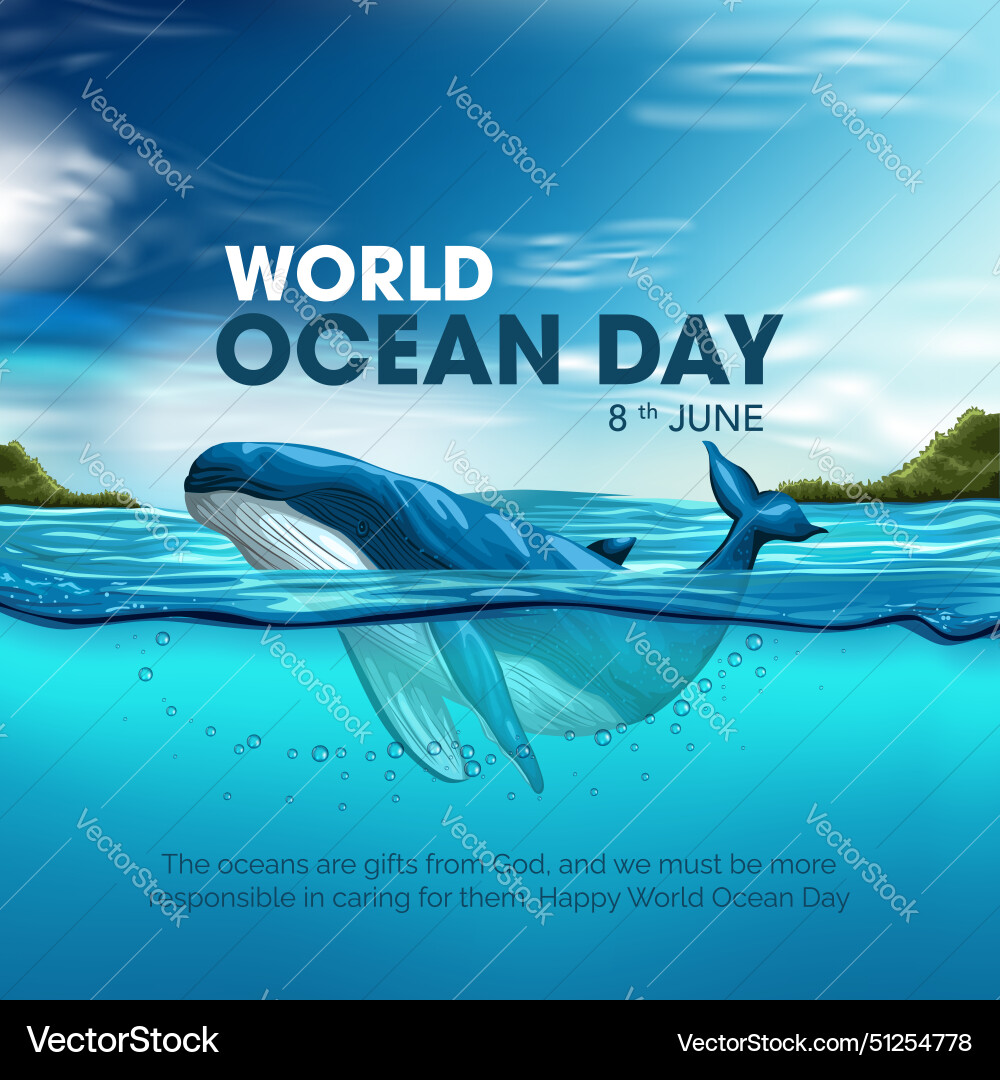 Save our oceans world day design Royalty Free Vector Image