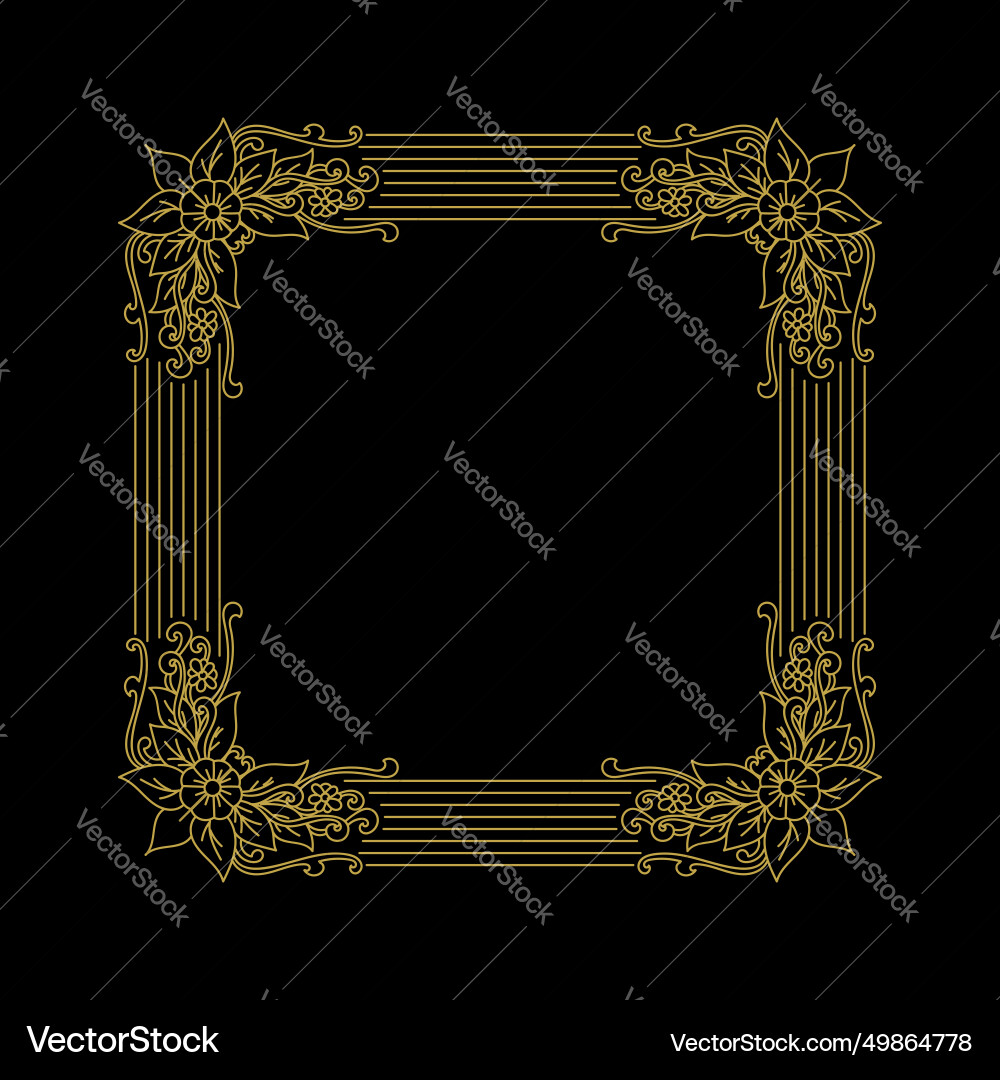 Vintage square royal border frame with ornaments Vector Image