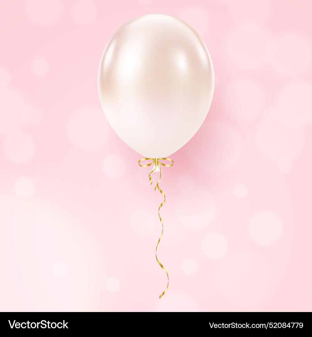 3d realistic white balloon luxury glossy helium Vector Image