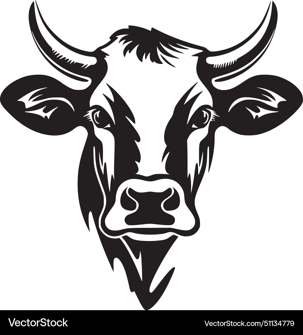 Cow - black and white Royalty Free Vector Image