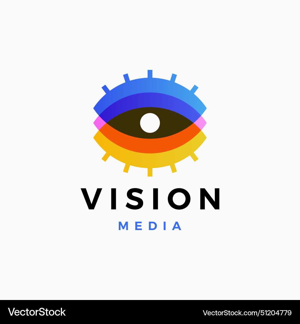 Eye vision colorful gradient logo icon Royalty Free Vector