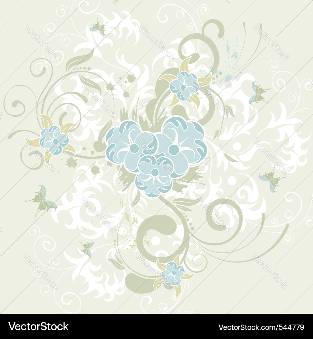 Grunge flower background Royalty Free Vector Image