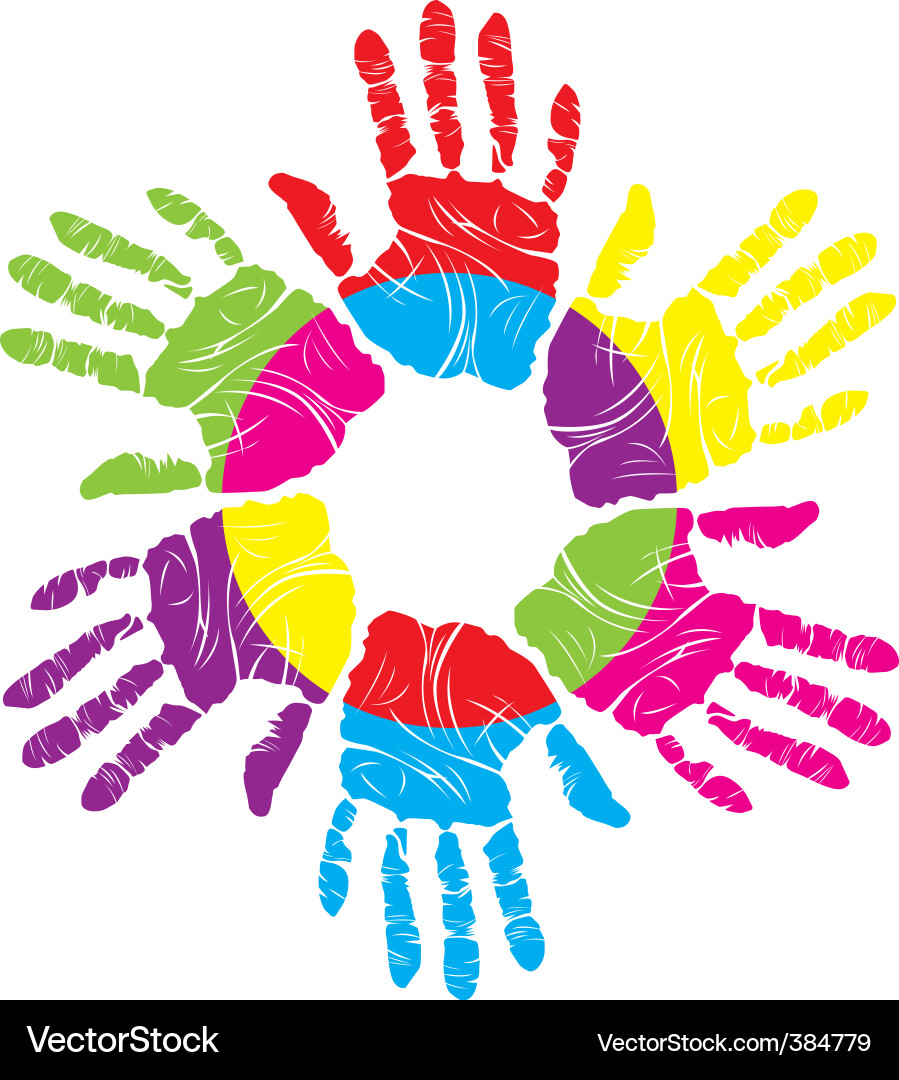 Handprints - Child & Parent Royalty Free Vector Image