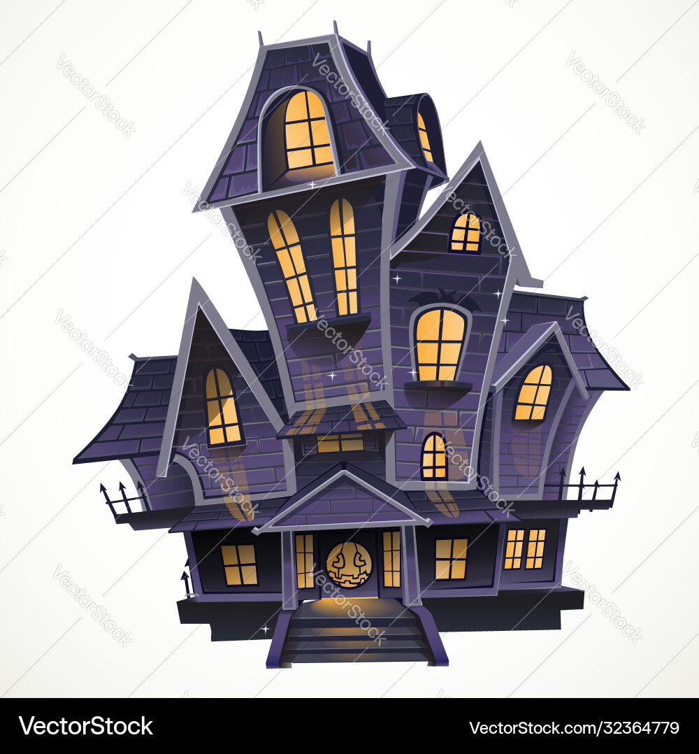 Happy halloween cozy haunted house Royalty Free Vector Image