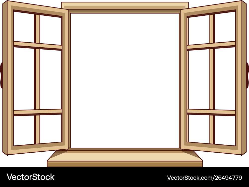 House window open cartoon isolated Royalty Free Vector Image