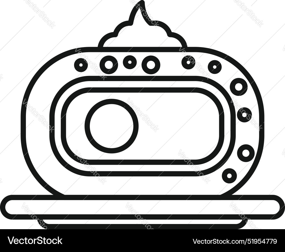 Hyperbaric oxygen therapy chamber lying on its Vector Image