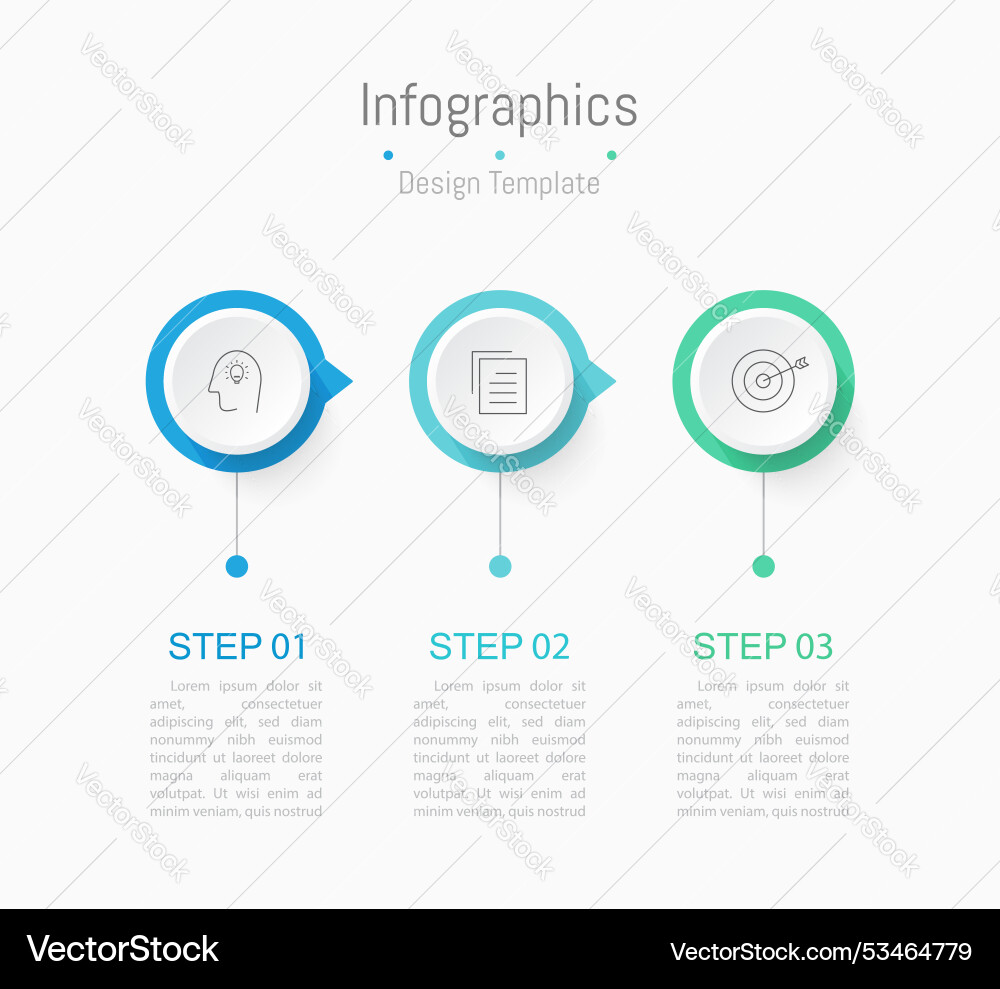 Infographic 3 options design elements Royalty Free Vector