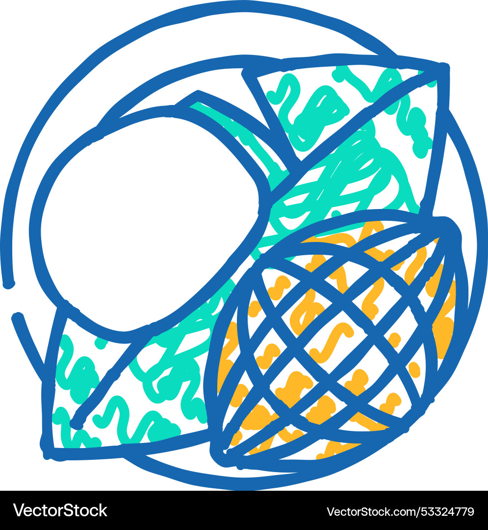 Mango sticky rice thai cuisine icon doodle Vector Image