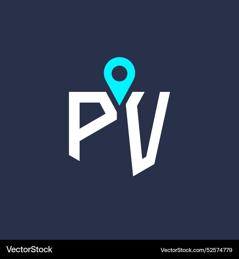 Pv location logo design for recruitment Royalty Free Vector