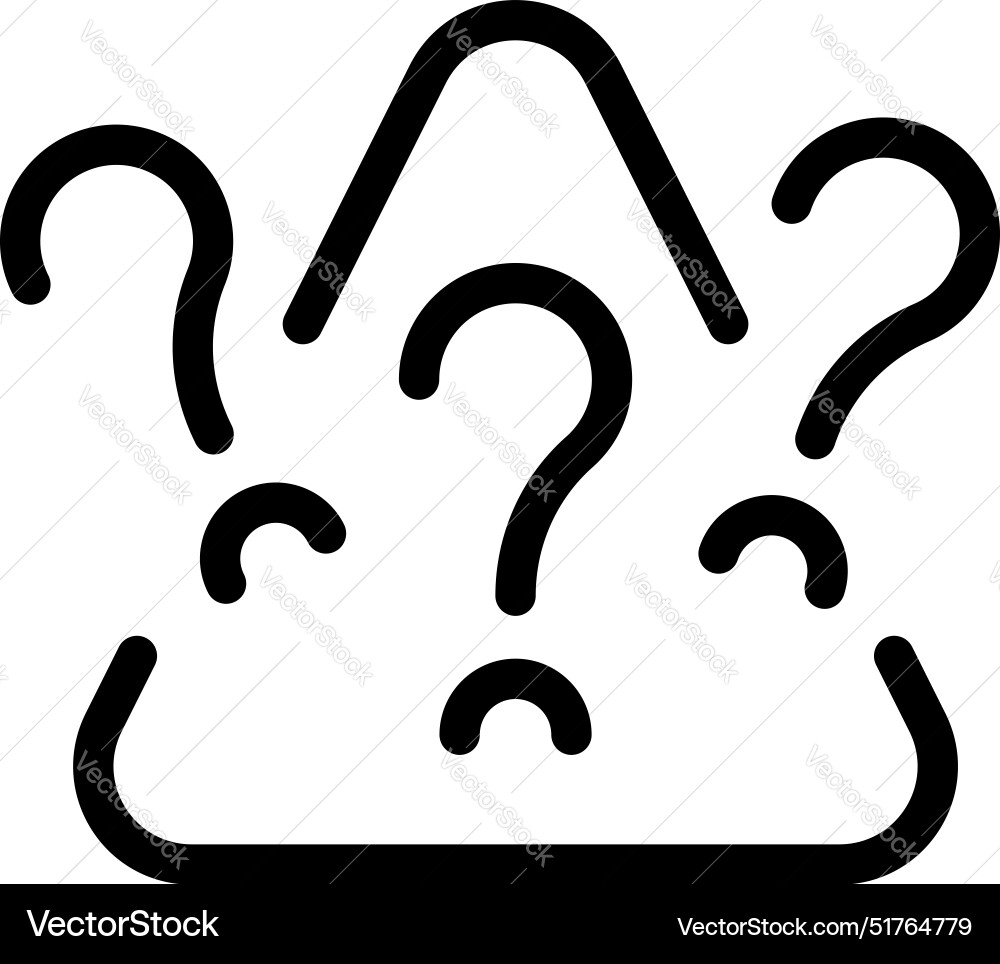 Question marks appearing from a triangle shape Vector Image