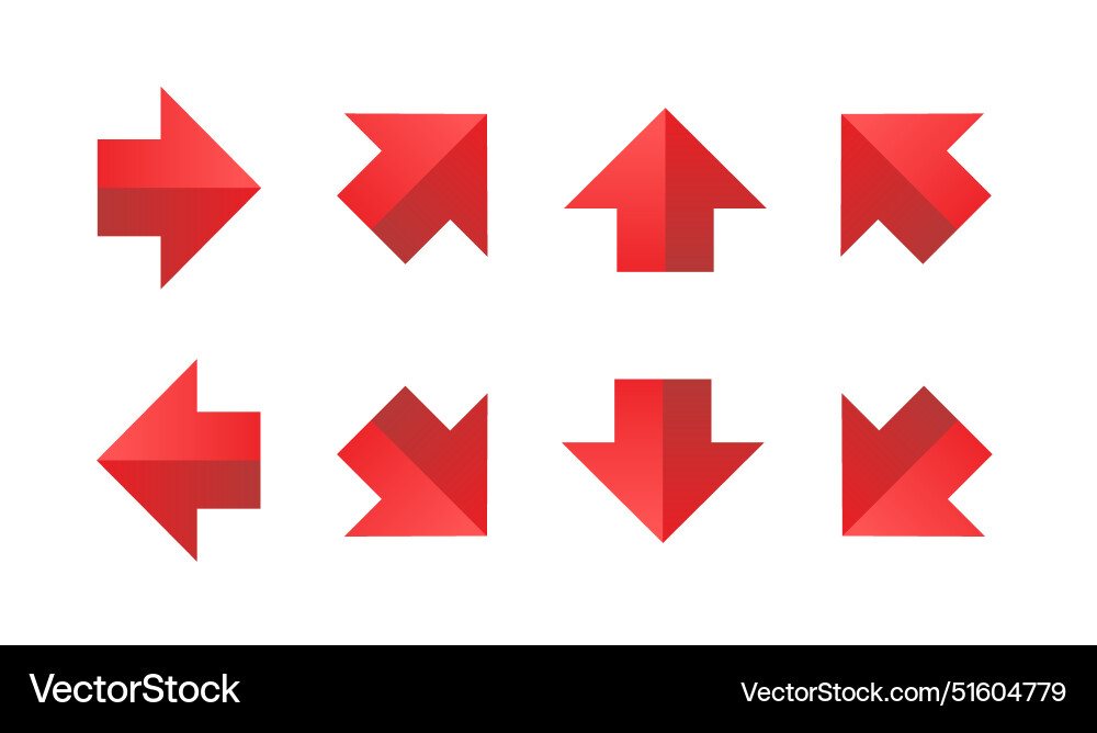 Red direction arrow sign Royalty Free Vector Image