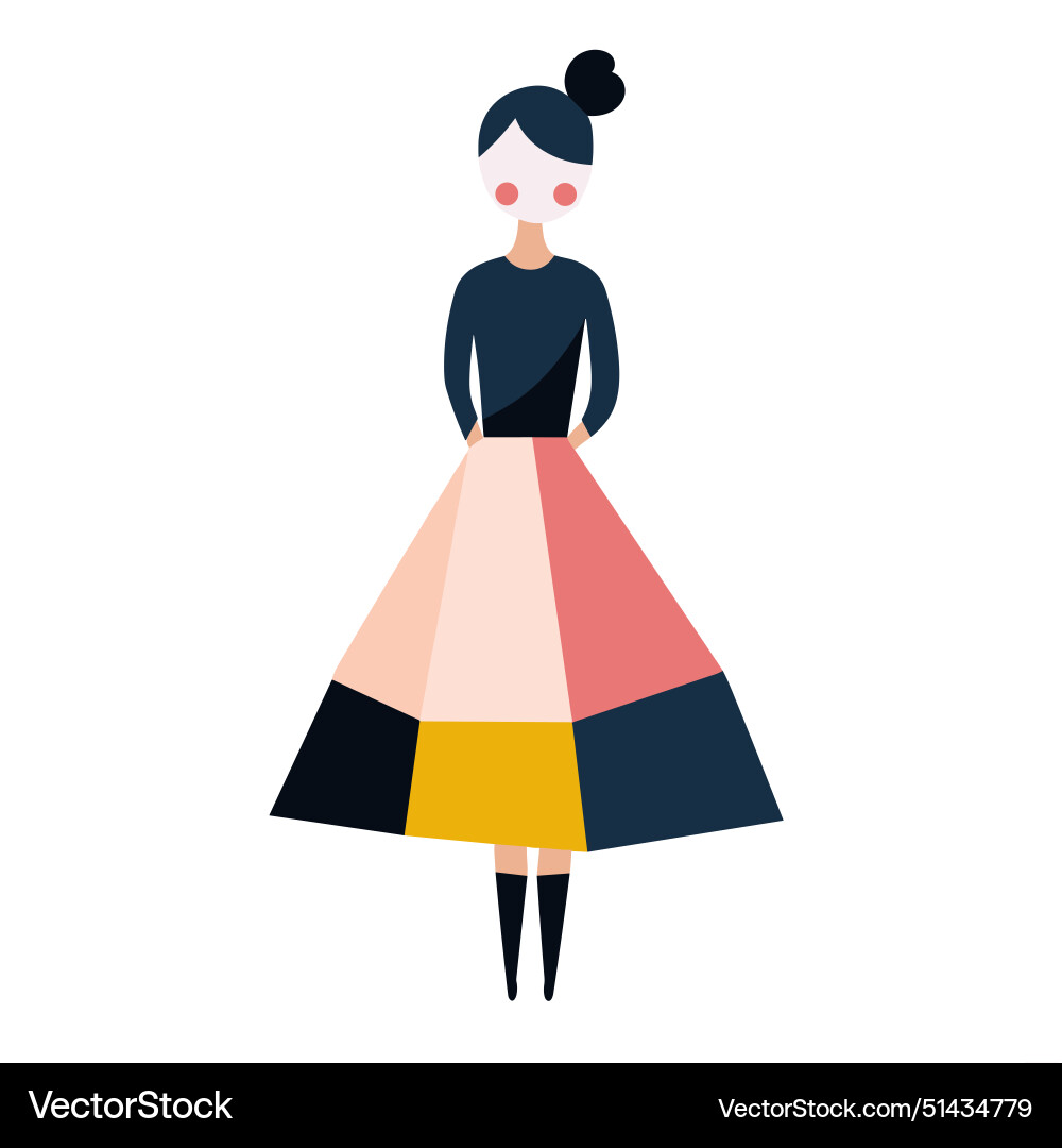 Stylized female character wearing colorful Vector Image