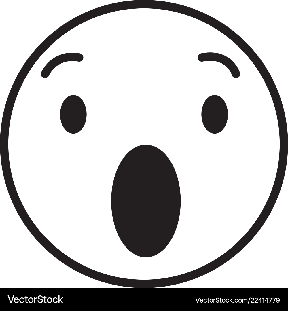 Surprised round emoji Royalty Free Vector Image