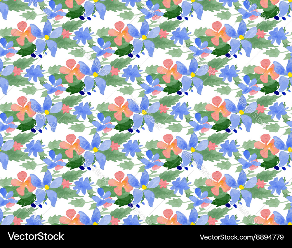 Watercolor Floral Pattern Royalty Free Vector Image