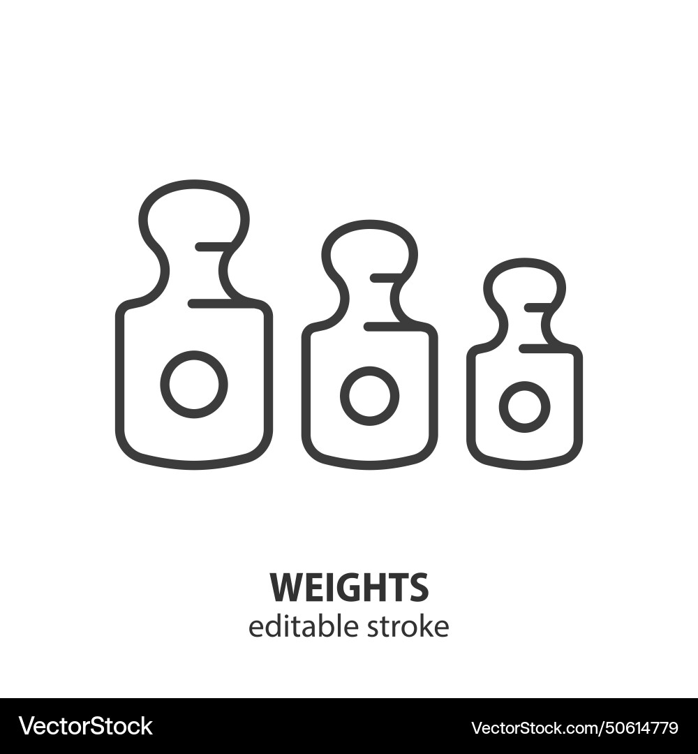 Weights line icon mass symbol Royalty Free Vector Image