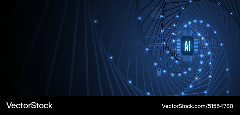 Abstract artificial intelligence cloud computing Vector Image