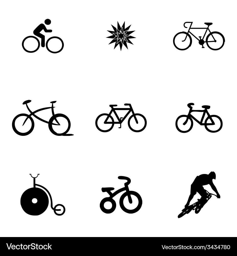 Bike Icon Set - Cycling Graphics Royalty Free Vector Image