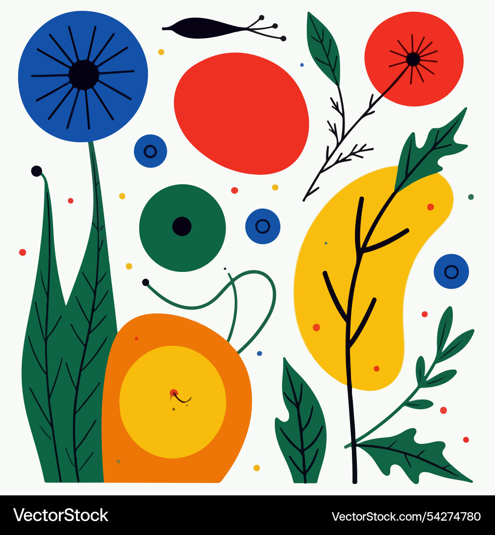 Colorful abstract floral art Royalty Free Vector Image