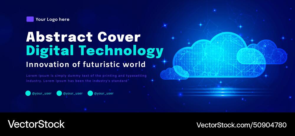 Digital technology poster cover cloud computing Vector Image
