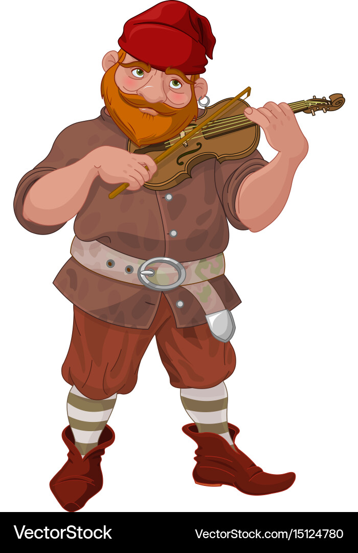Dwarf playing violin Royalty Free Vector Image