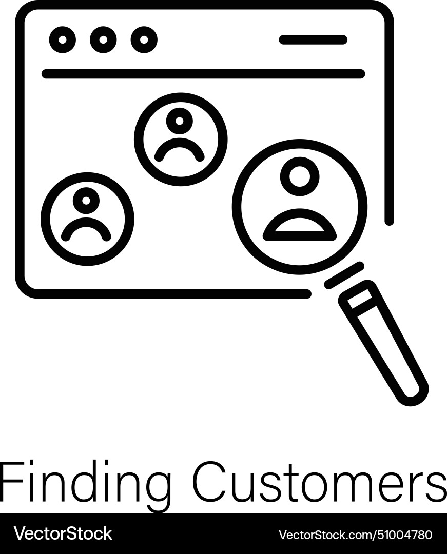 Finding customers Royalty Free Vector Image - VectorStock