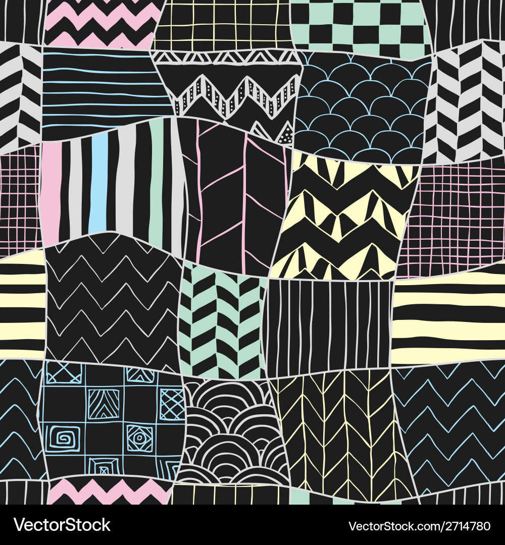 Geometric hand-drawn abstract seamless background Vector Image