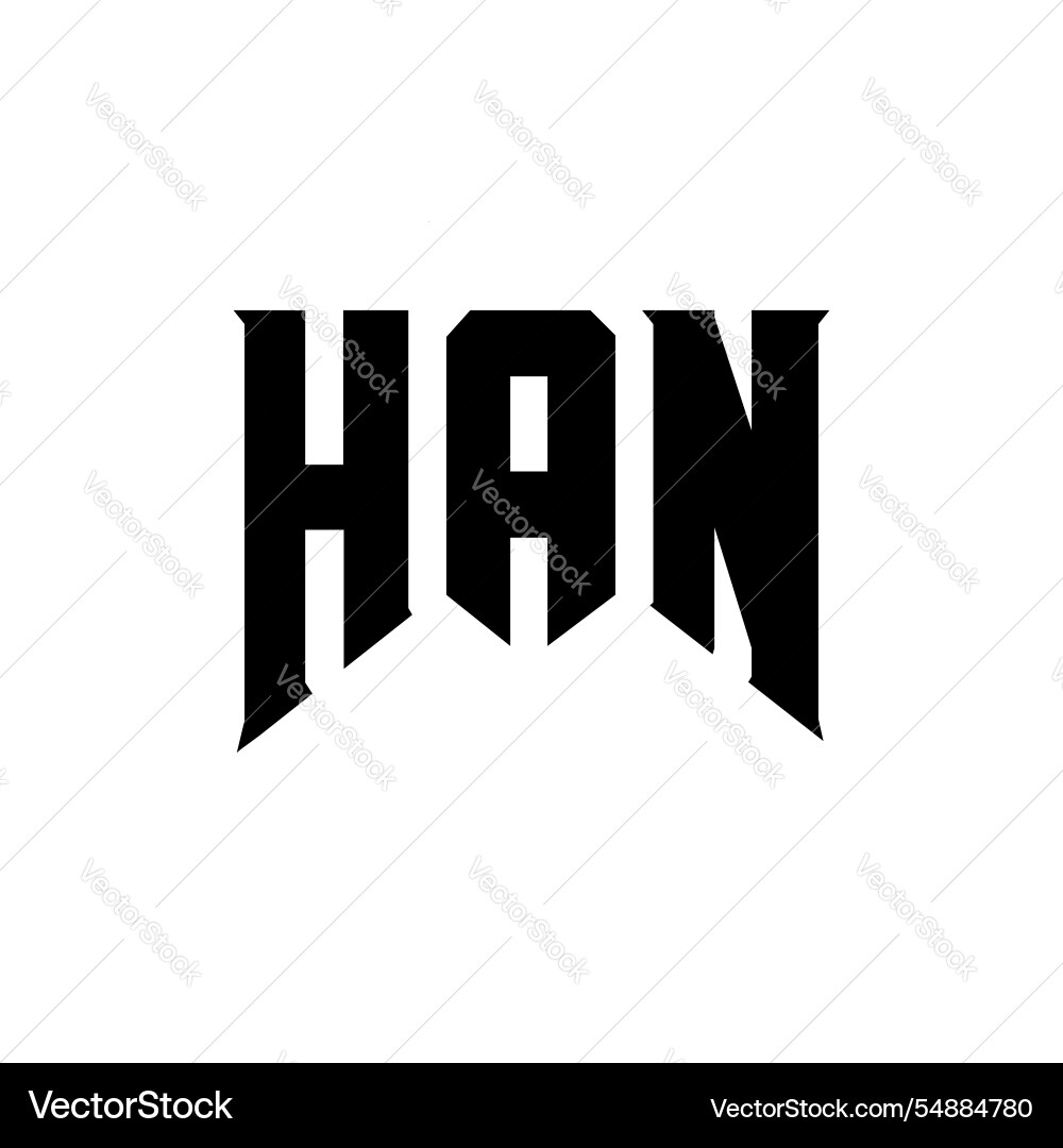 Han letter logo design for technology company Vector Image