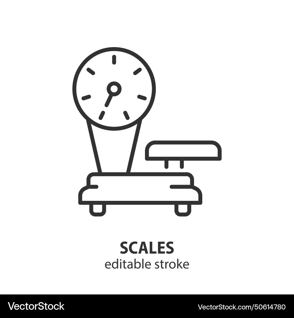 Mechanical scales line icon old market Royalty Free Vector