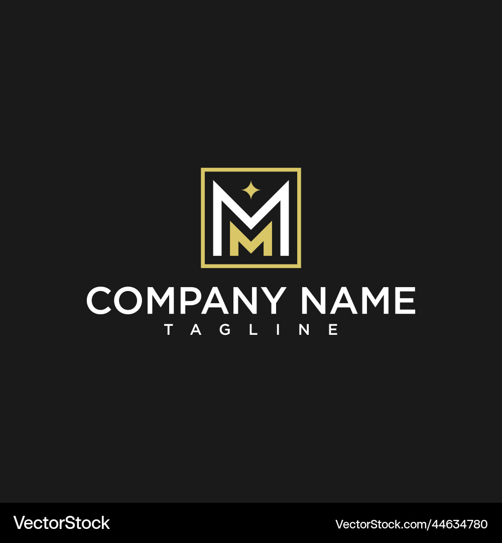 MM Initial Logo - Luxury Monogram Royalty Free Vector Image