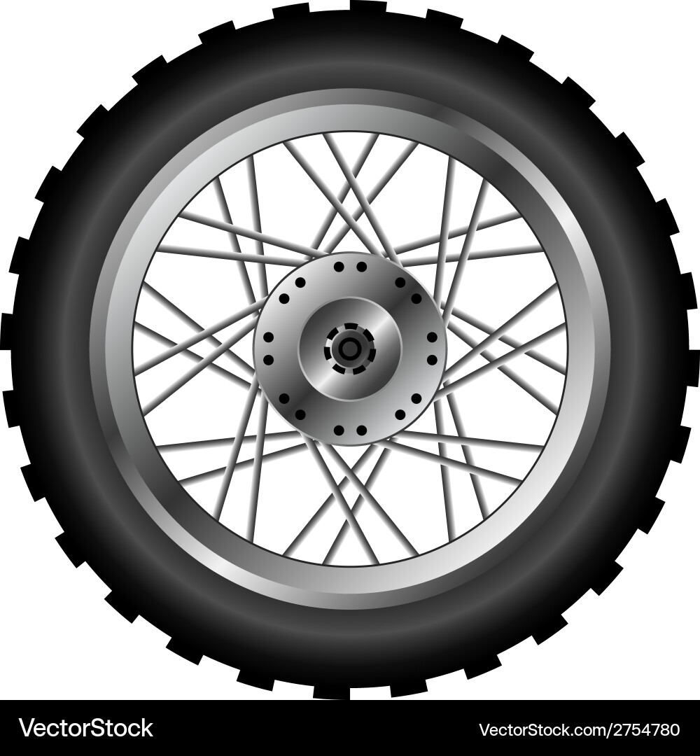 Motorcycle wheel Royalty Free Vector Image - VectorStock
