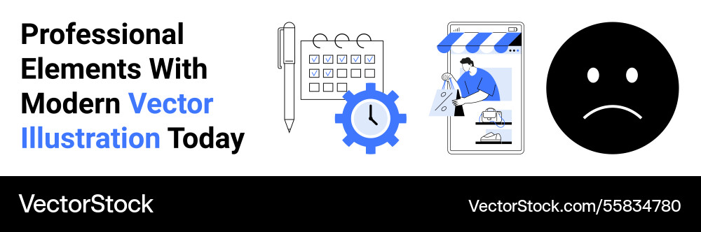 Professional tools and online storefront Vector Image