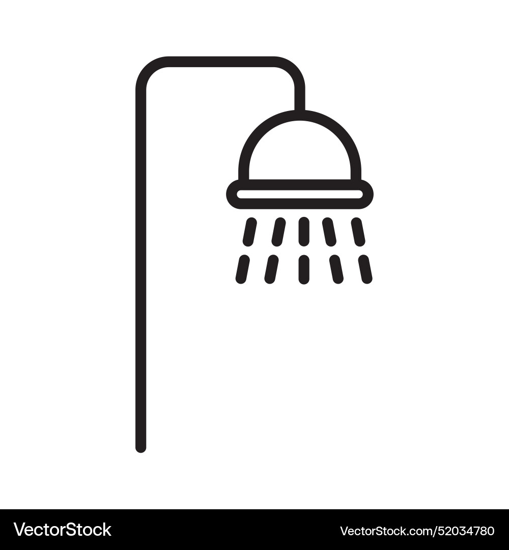 Shower linear logo mark in black and white Vector Image