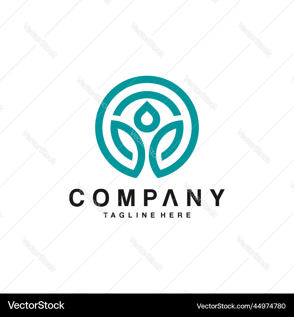 Wellness & Balance Logo - Line Art Royalty Free Vector