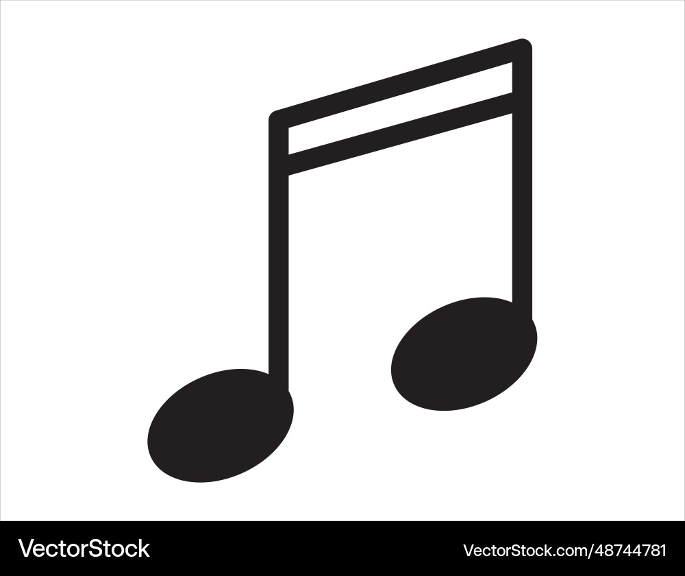 Beamed sixteenth note silhouette art Royalty Free Vector