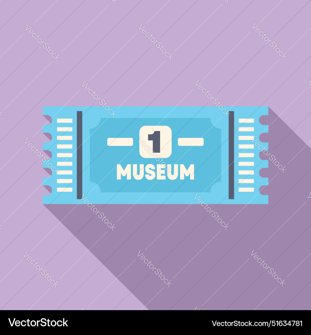 Blue museum ticket allowing one person entry Vector Image