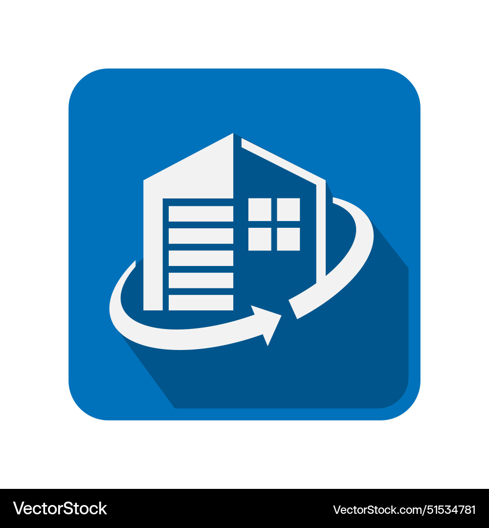 Blue storage garage logo graphic design Royalty Free Vector