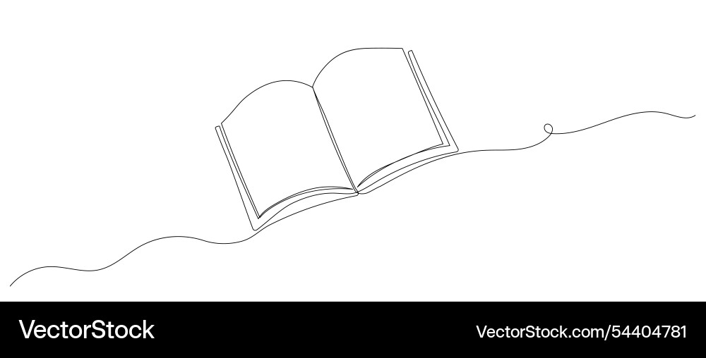 Book one continuous line sketch hand drawn doodle Vector Image