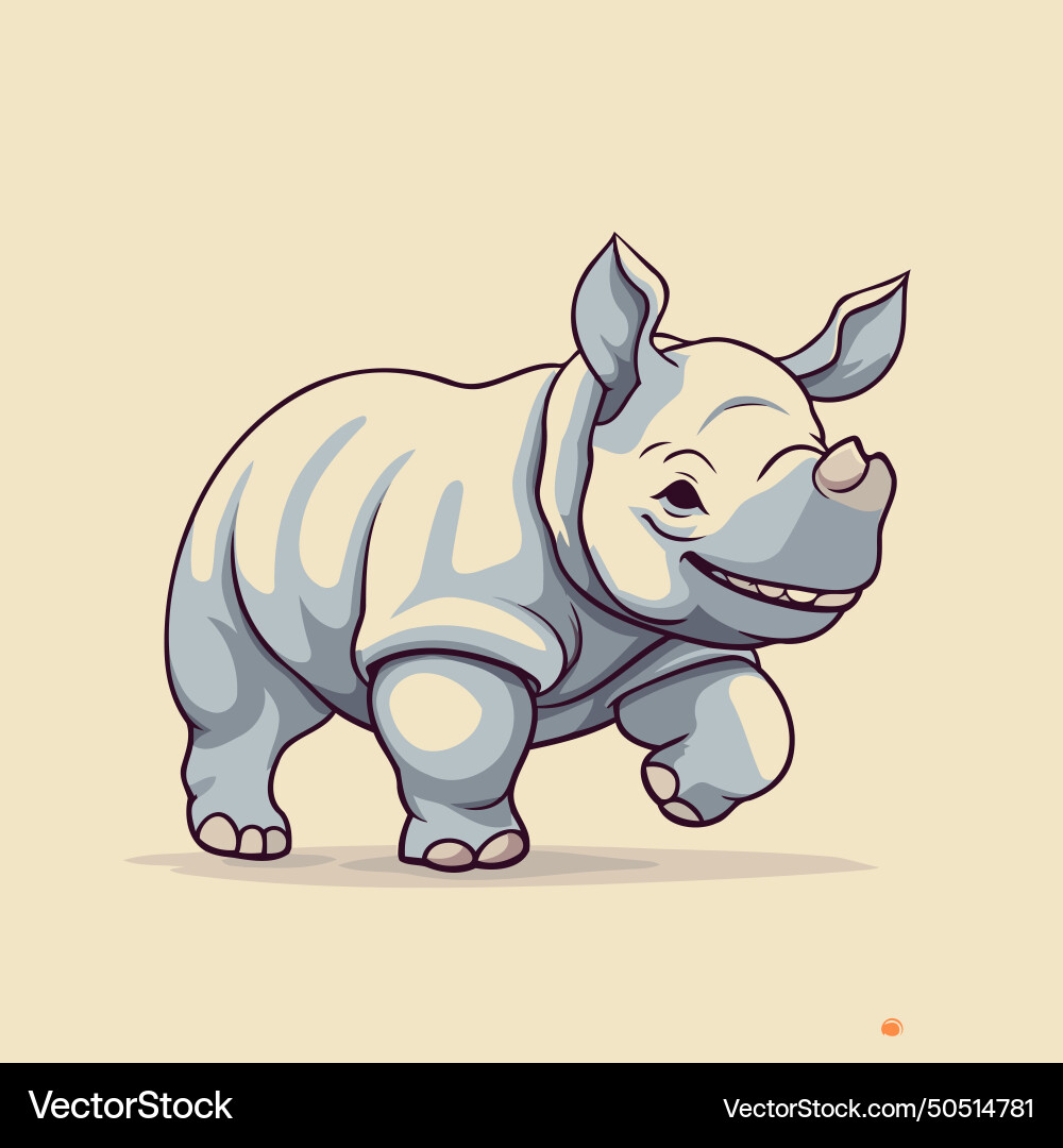 Cartoon rhinoceros Royalty Free Vector Image - VectorStock