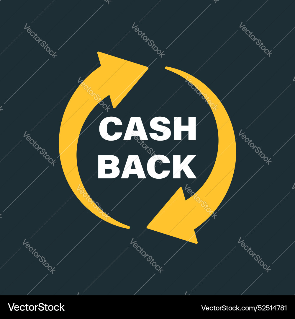 Cashback icon in flat style money back label Vector Image