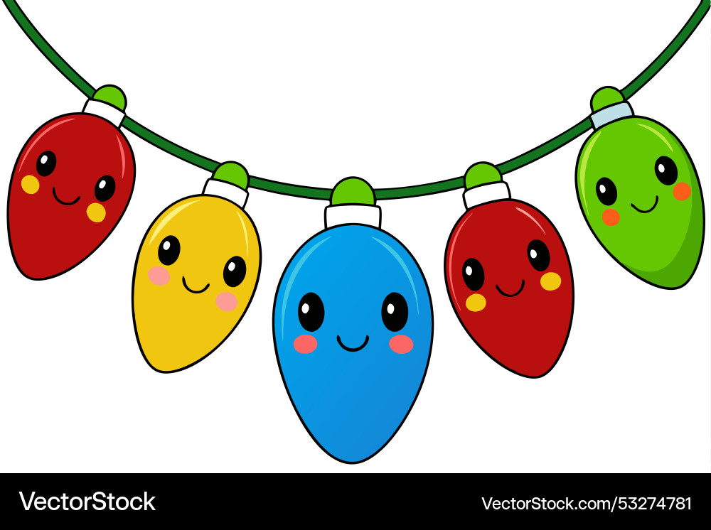 Christmas lights cartoon Royalty Free Vector Image