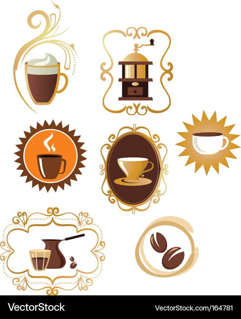 Coffee design elements Royalty Free Vector Image