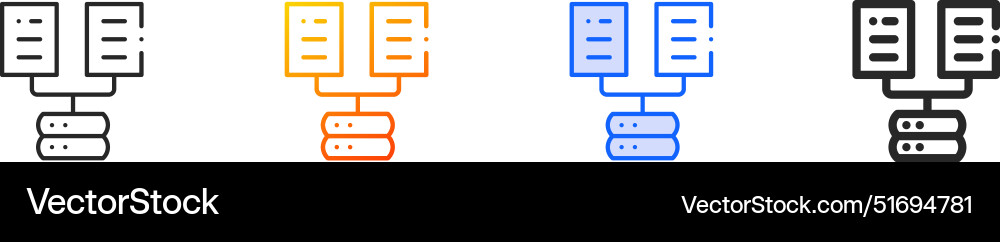 Data collection iconthin linear gradient blue Vector Image