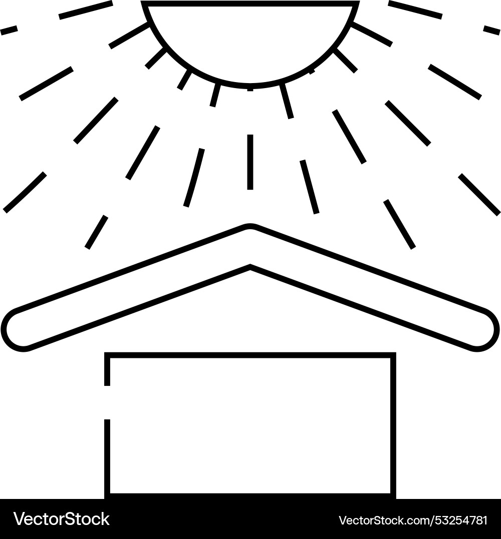 Heat protect line icon Royalty Free Vector Image