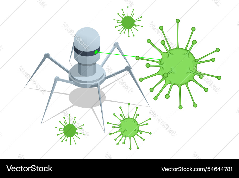 Isometric nanorobots assist the immune system by Vector Image