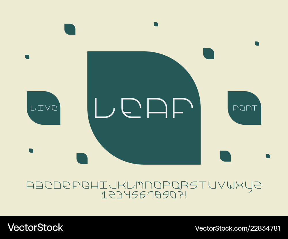 Leaf font alphabet Royalty Free Vector Image - VectorStock