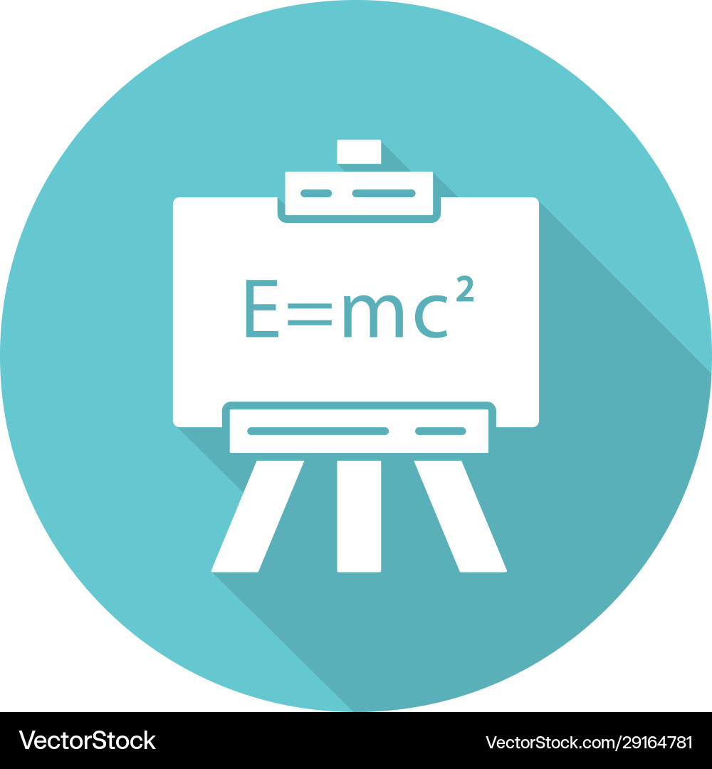 Modern physics turquoise flat design long shadow Vector Image