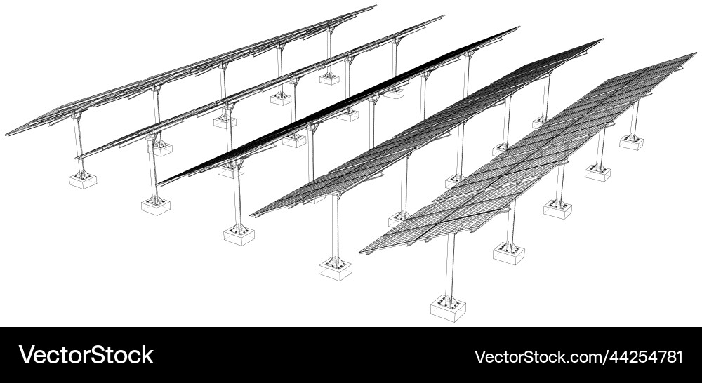 Solar panel field Royalty Free Vector Image - VectorStock